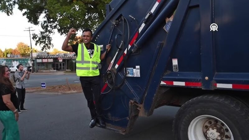 Trash Talk On Election Eve: Vivek Ramaswamy Rides Garbage Truck at ...